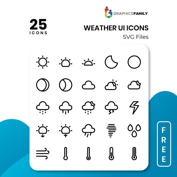 Free Weather UI Icons – GraphicsFamily