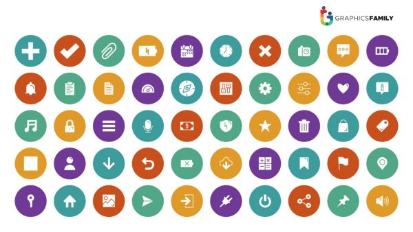 Free App Icon Set Flat Style – GraphicsFamily