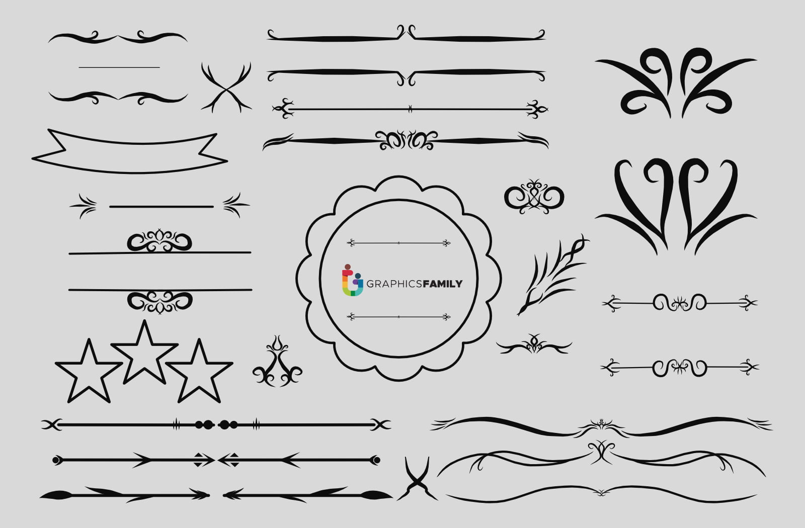 Free Decorative lines Download .PSD, .AI, .EPS