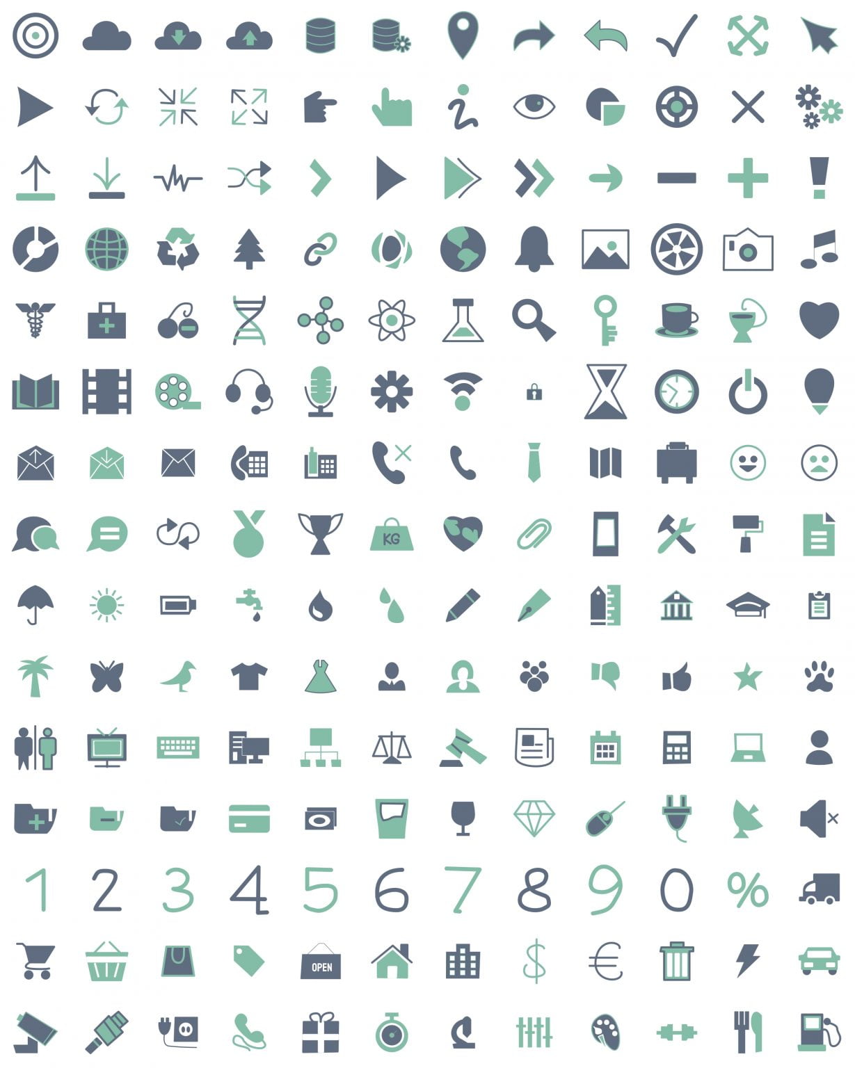 Illustration set of mixed icons isolated on white background ...