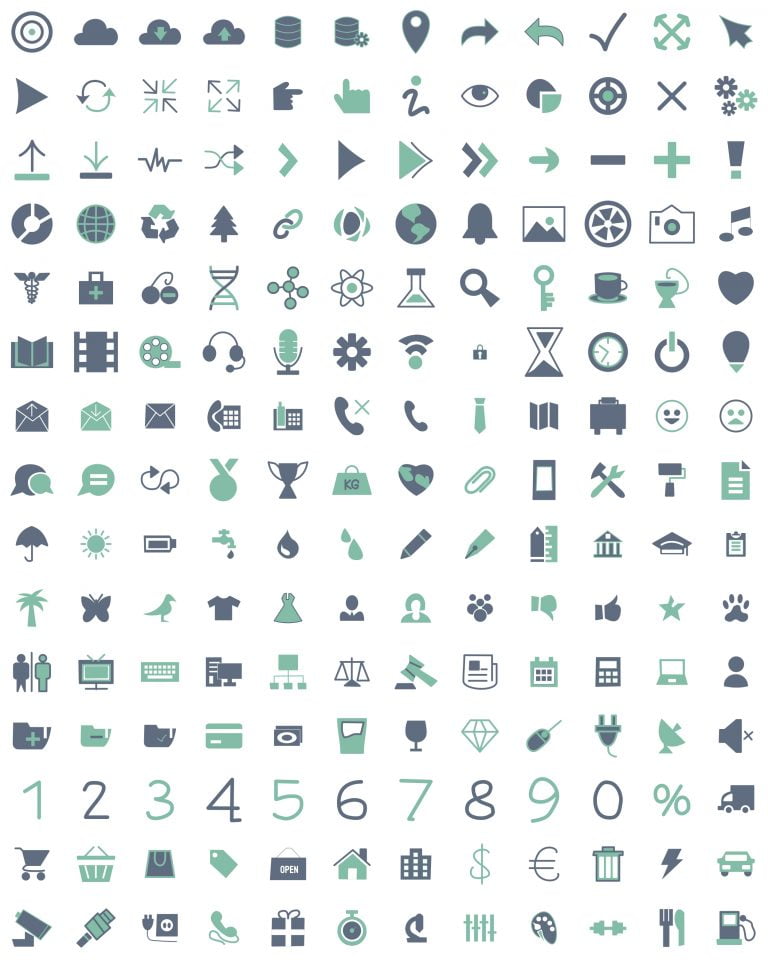 Illustration set of mixed icons isolated on white background ...