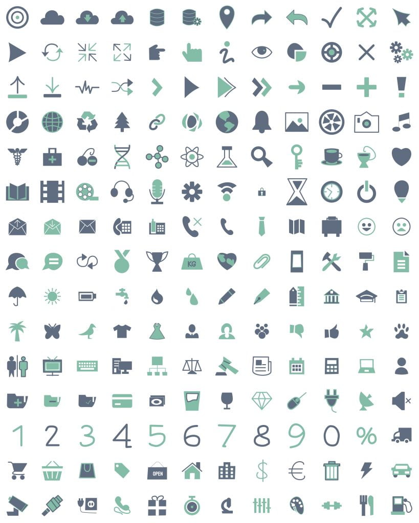Illustration set of mixed icons isolated on white background ...