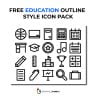 Free Outline Education Icons Pack – GraphicsFamily