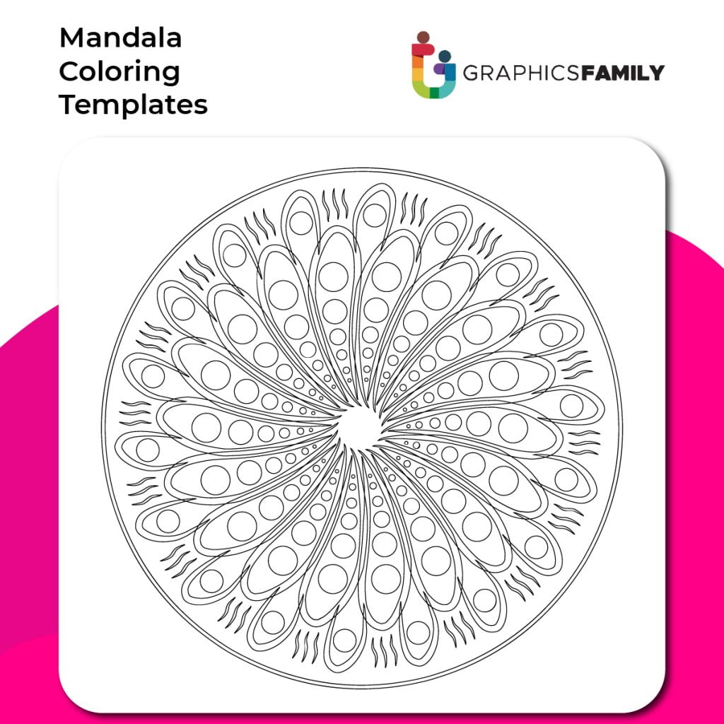 Free Mandala Coloring Template #17 – GraphicsFamily