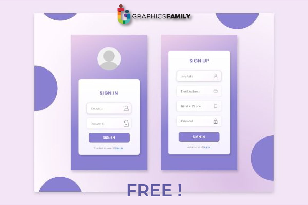 Free Sign in and Sign Up for Design Forms – GraphicsFamily