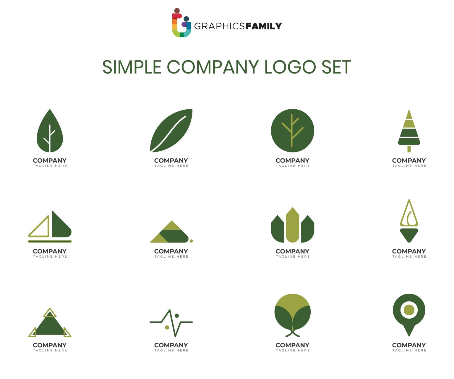 Free simple company logo set – GraphicsFamily