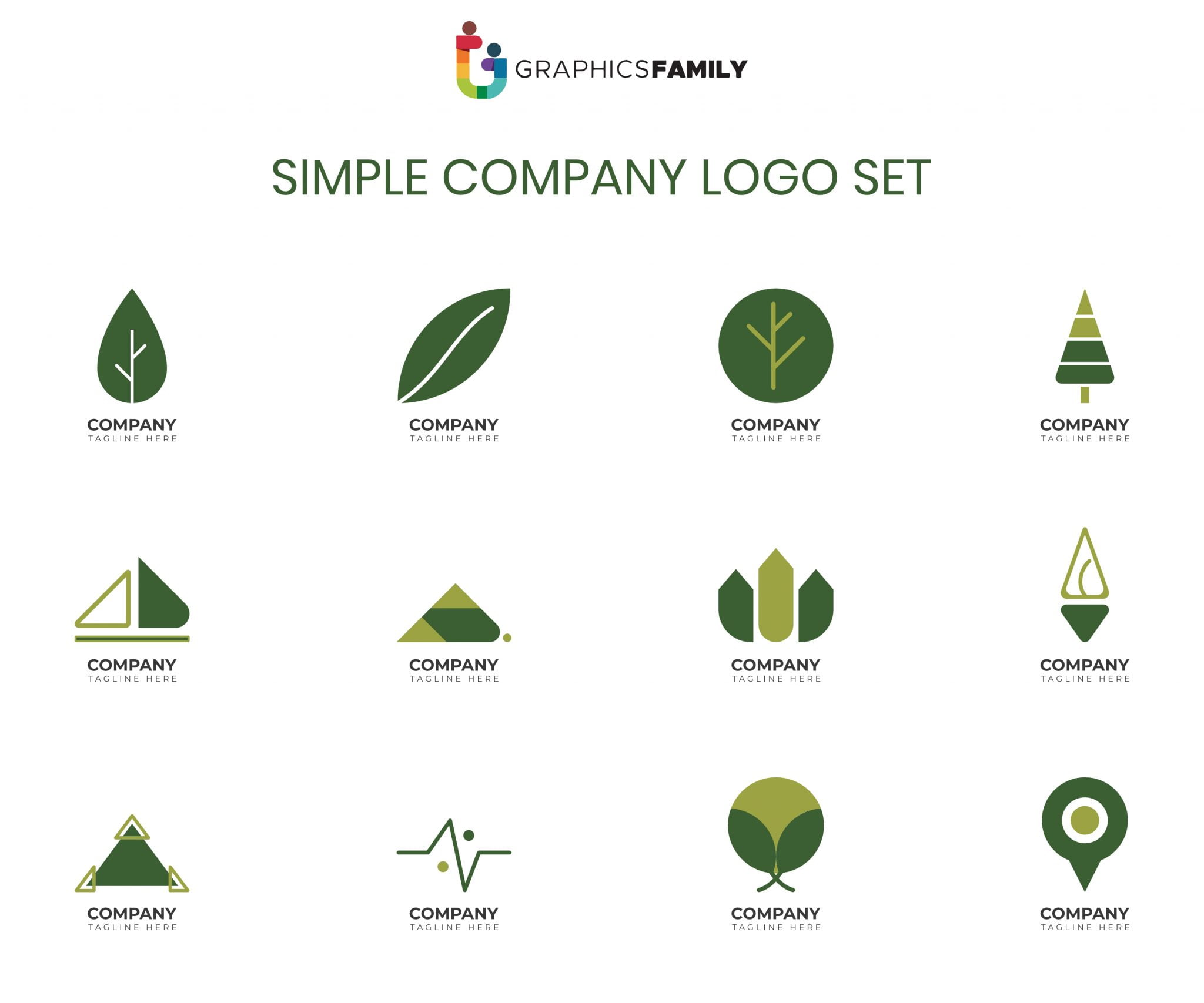 Free simple company logo set – GraphicsFamily