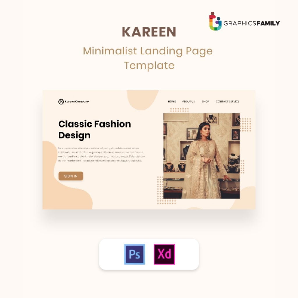 Free Minimalist Fashion Landing Page Template – GraphicsFamily