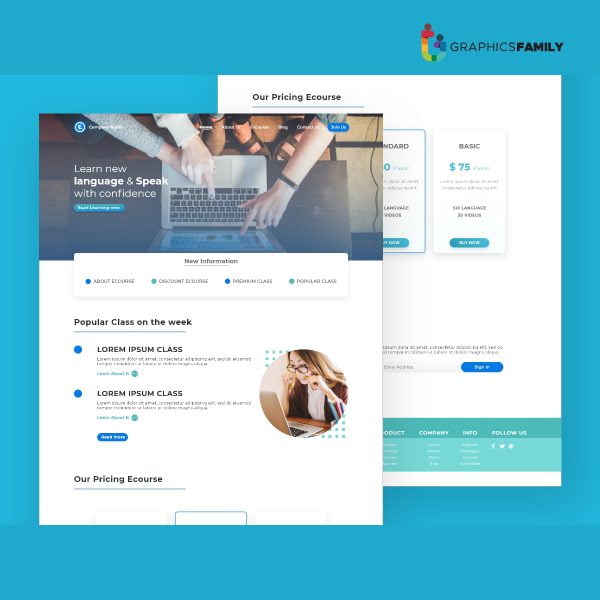 Free Webinar, Online Learning Template – GraphicsFamily