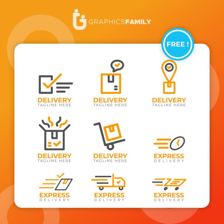 Collection of delivery logo templates Free Vector – GraphicsFamily