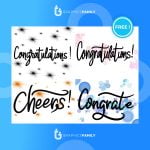 Free Congrats lettering. congratulation text labels, cheers sign ...