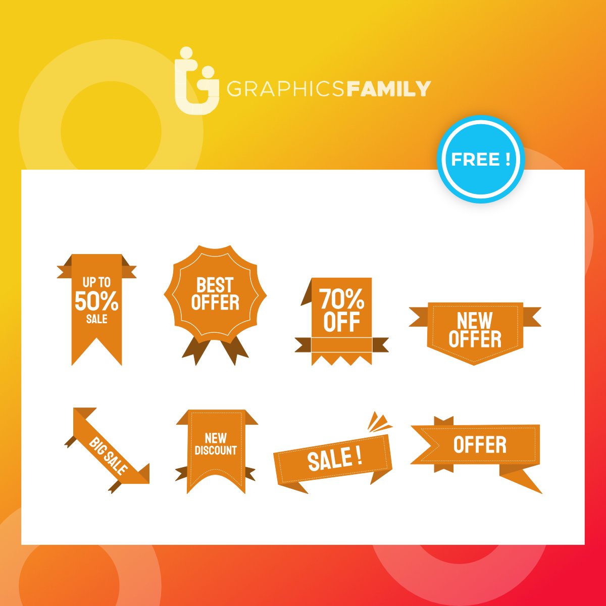 🛍️ Free Different sale green ribbons flat icon set. price badges ...