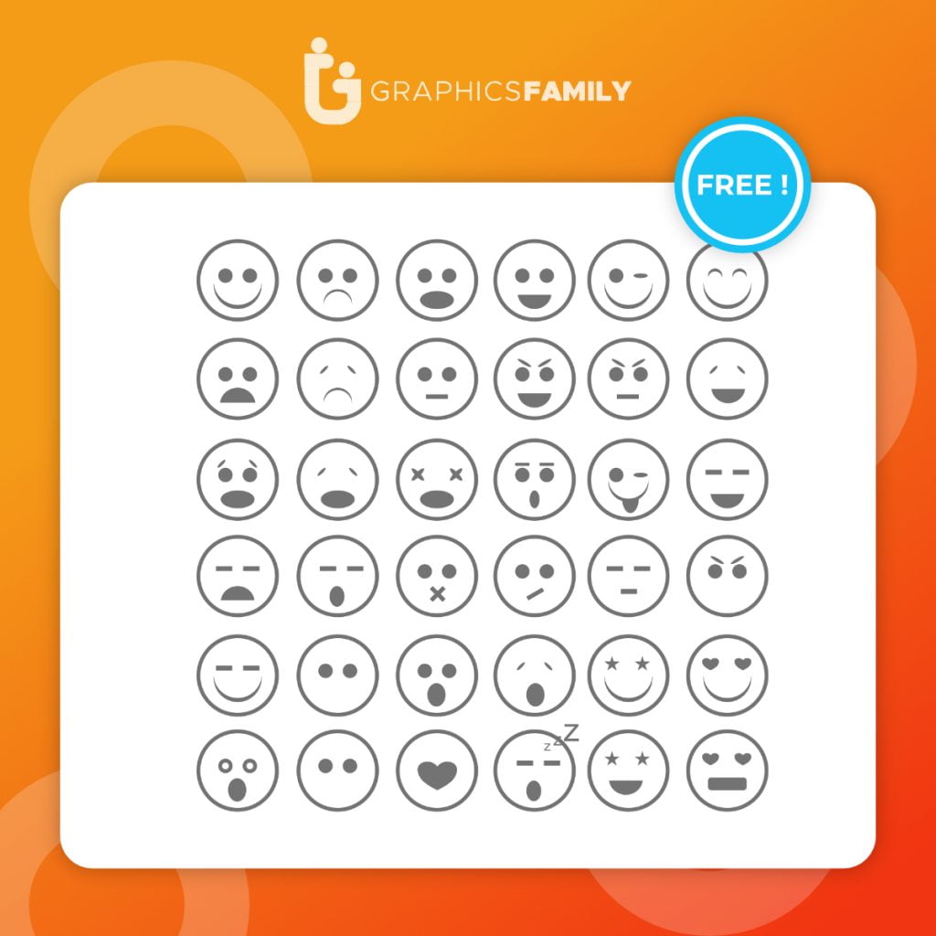 Free Emoticon Cute Set – GraphicsFamily