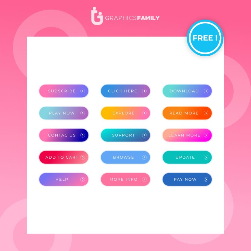 Free Colorful Web Buttons – GraphicsFamily