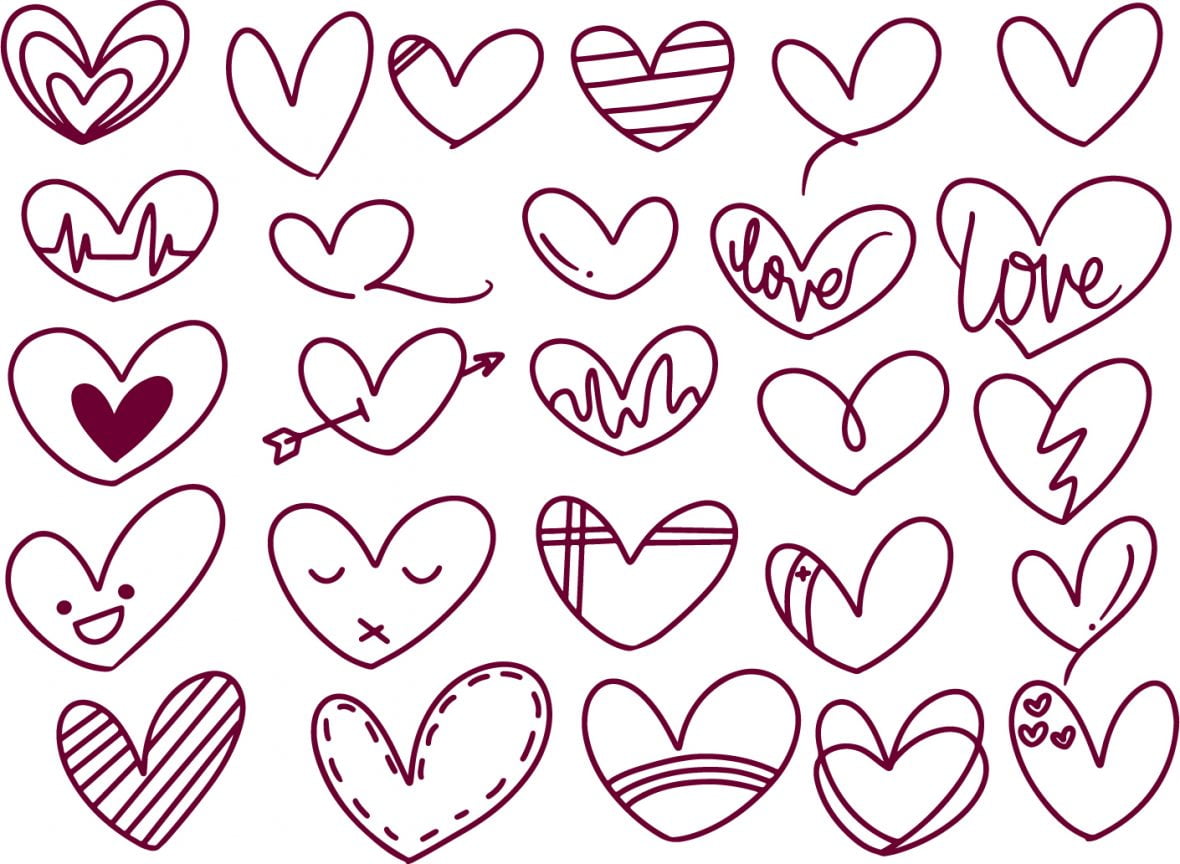 Free Vector Illustration of Doodle Shape, Valentine’s Special Love ...