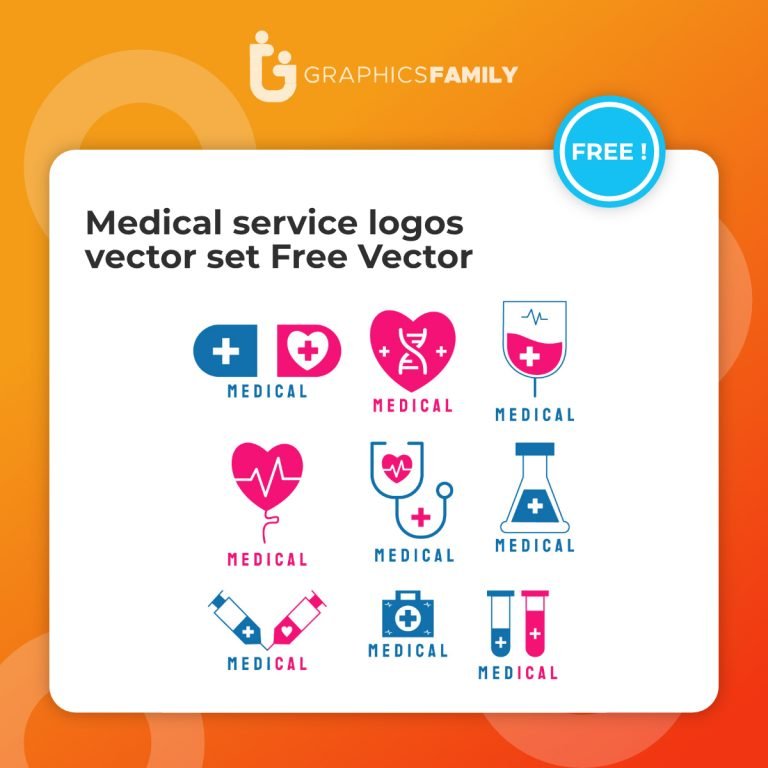 Medical service logos vector set Free Vector – GraphicsFamily