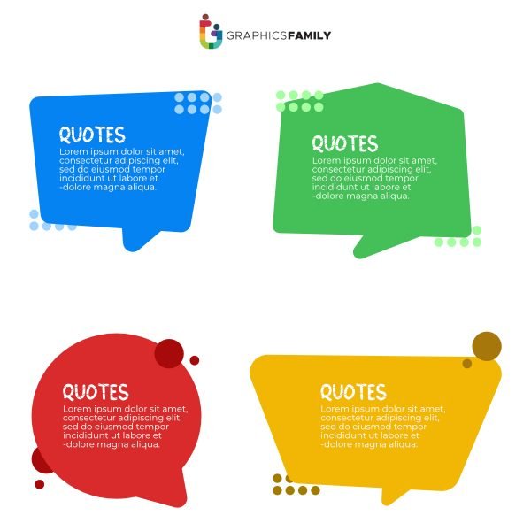Four colored dialog balloons – GraphicsFamily
