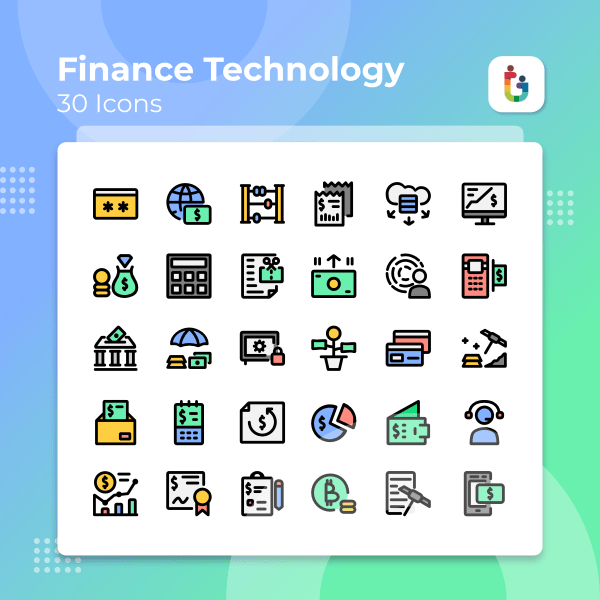 Best Finance Technology Icon Set – GraphicsFamily