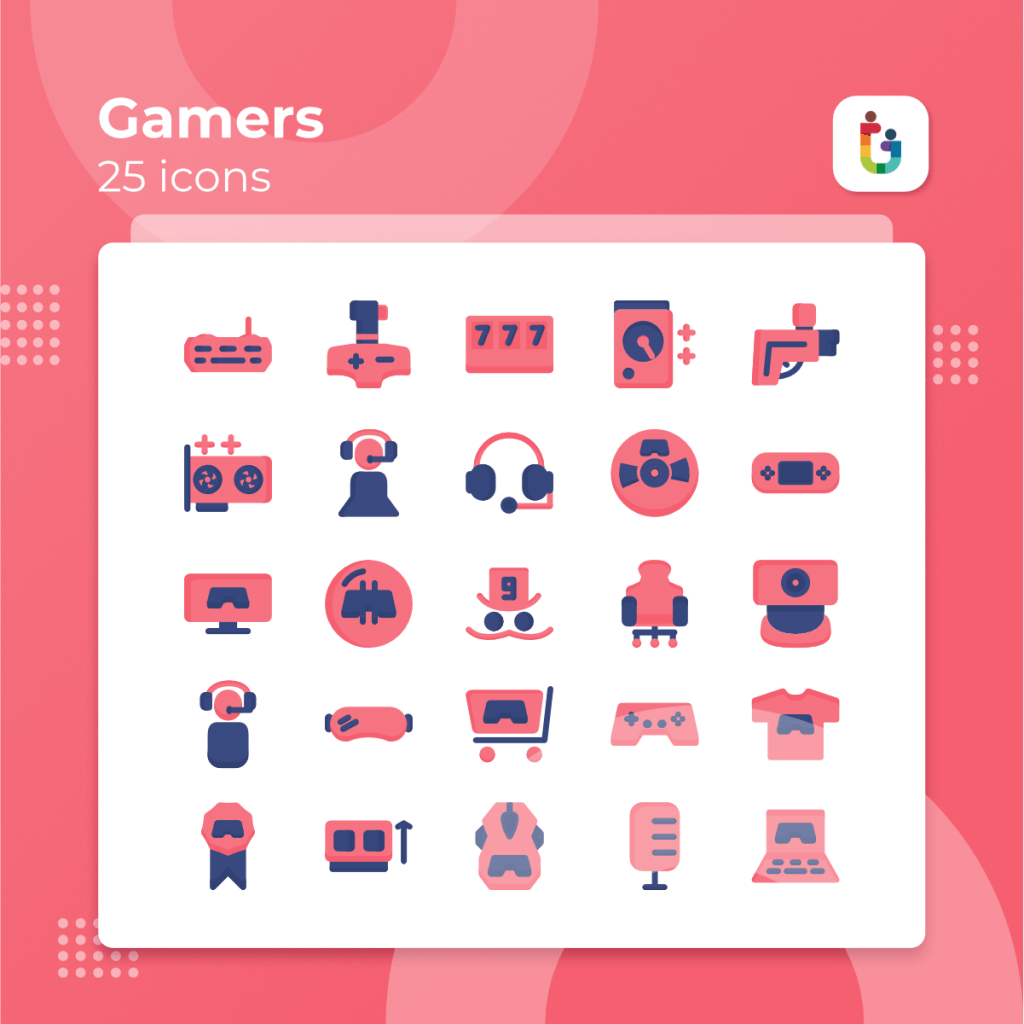 25 Free Gamers Concept Icons – GraphicsFamily
