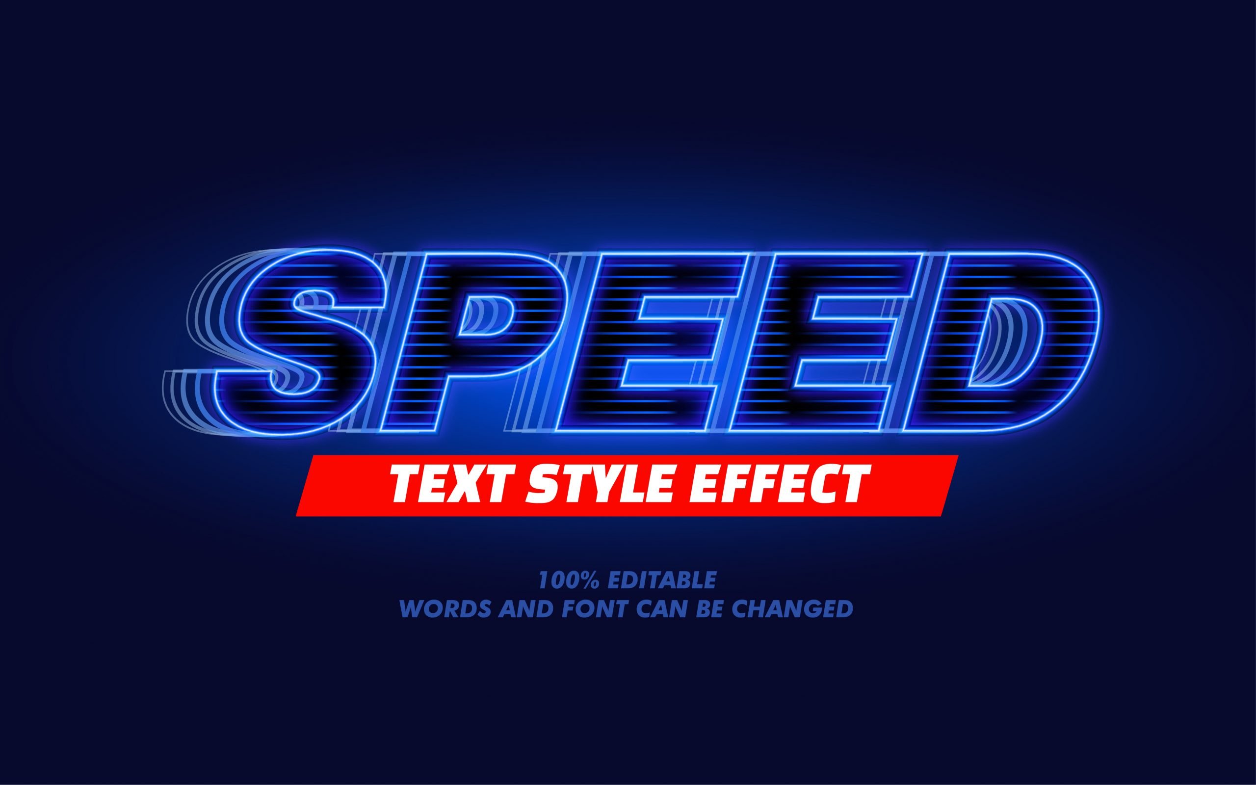 Glowing Blue Line Text Effect – GraphicsFamily