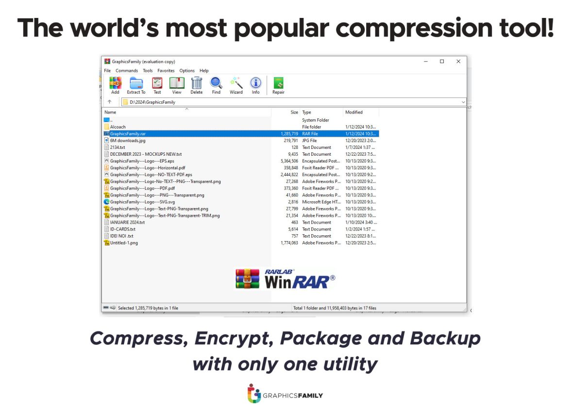 WinRar – The #1 world’s most popular compression tool – GraphicsFamily