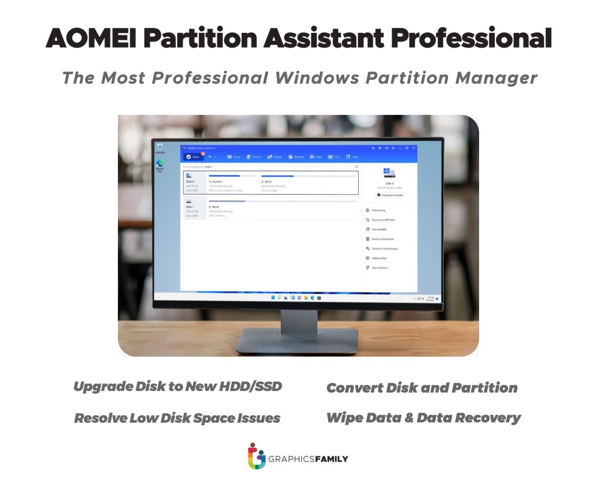 AOMEI Partition Assistant Professional Edition – GraphicsFamily