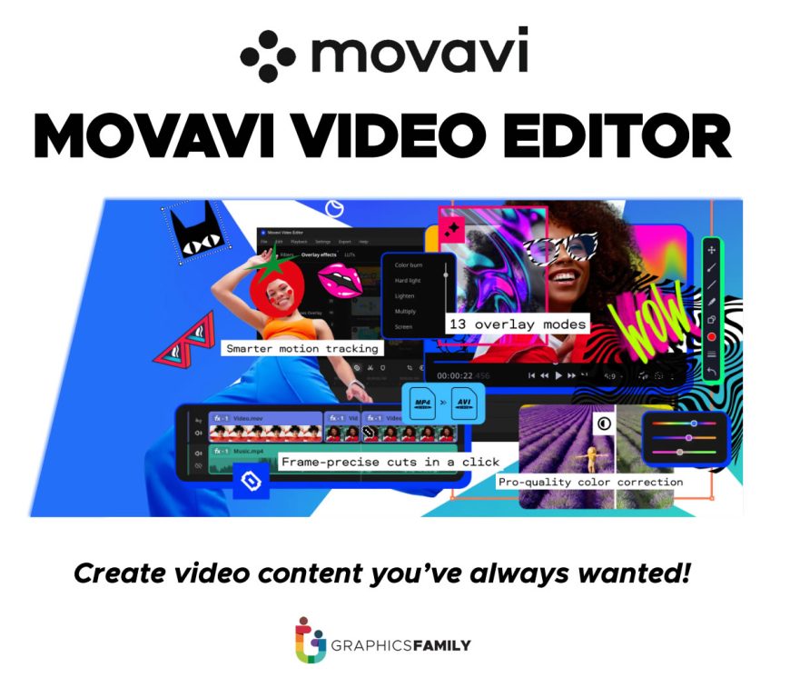 Movavi Video Editor Plus: A powerful editor for creating amazing videos – GraphicsFamily