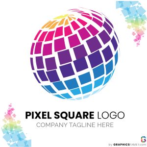 Pixel Square Logo – GraphicsFamily