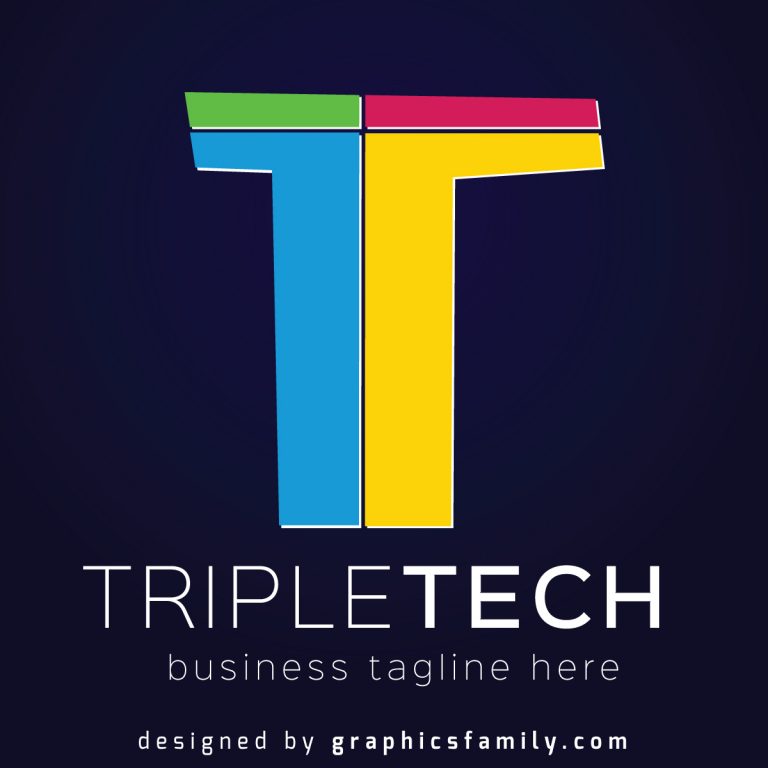 Free T Letter Logo Design – TripleTech – GraphicsFamily