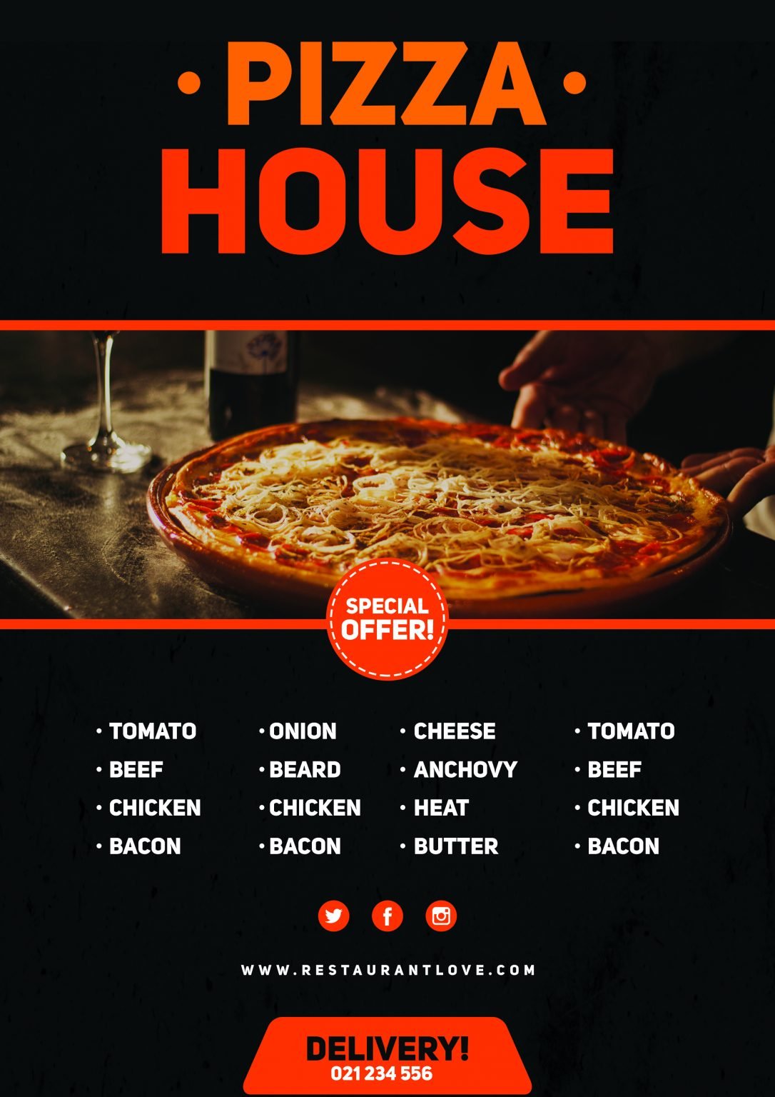 Free Pizza PSD Flyer design – GraphicsFamily