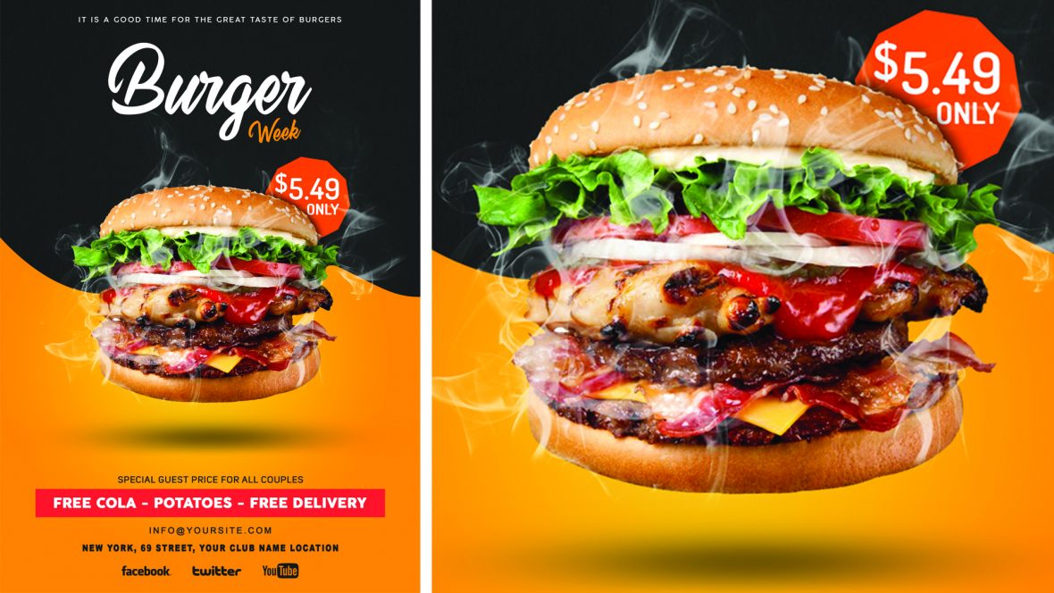 High-Quality Burger Flyer Template – GraphicsFamily