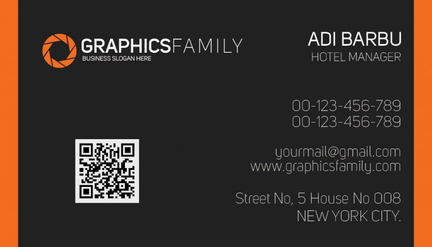 Hotel Manager PSD Business Card Template – GraphicsFamily