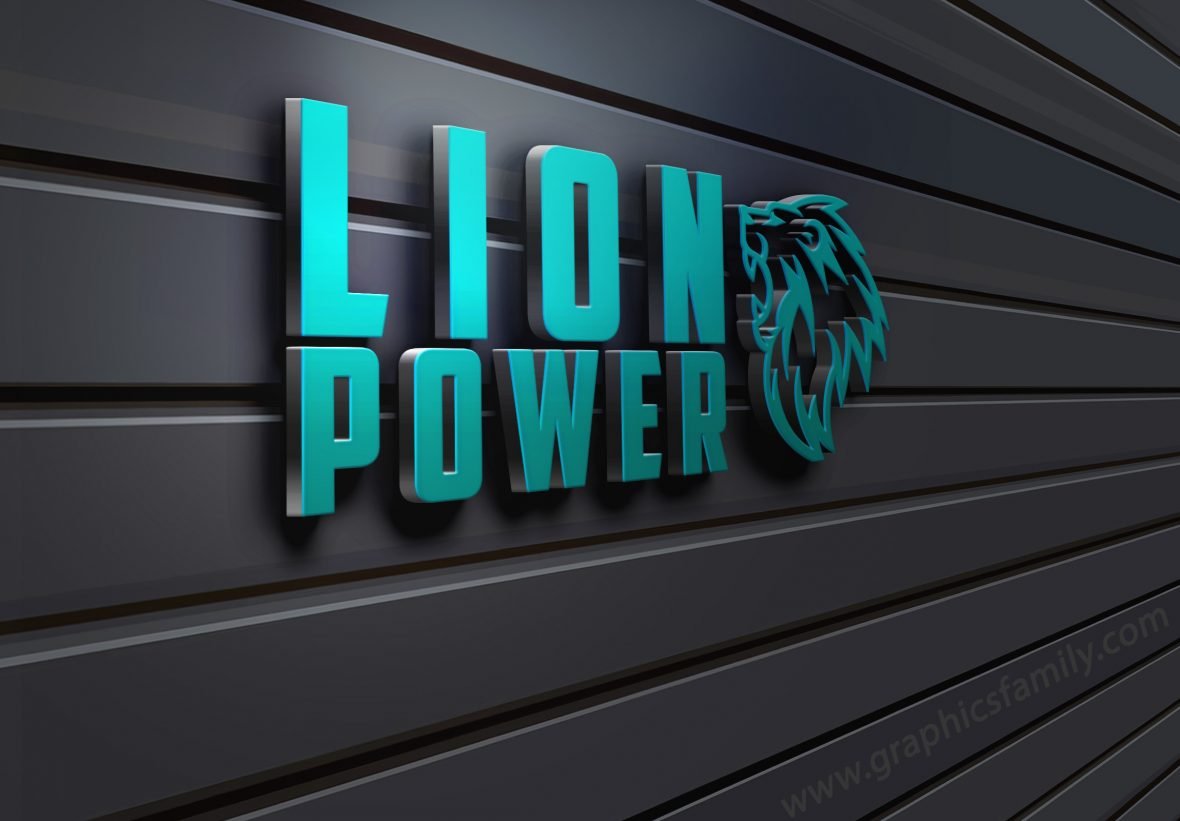 3D Wall Logo Mock-Up – GraphicsFamily