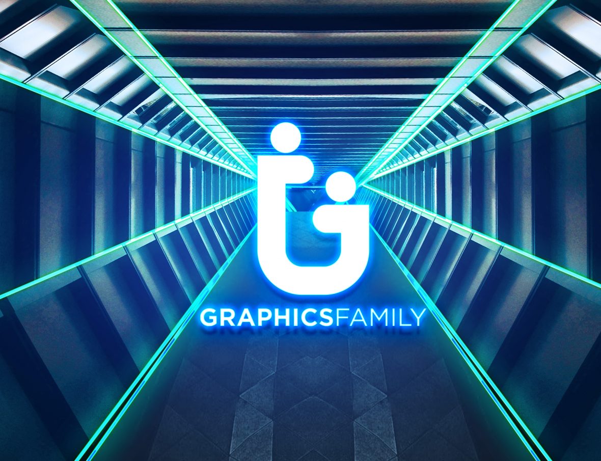 Free PSD Neon Lights Logo MockUp – GraphicsFamily