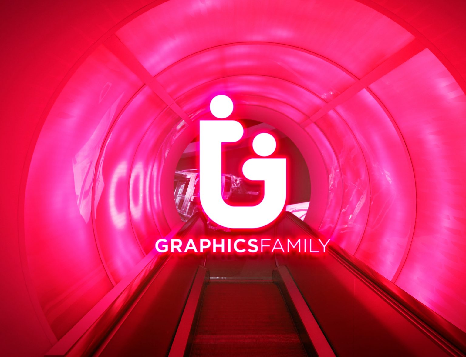 Free PSD Neon Lights Logo MockUp – GraphicsFamily