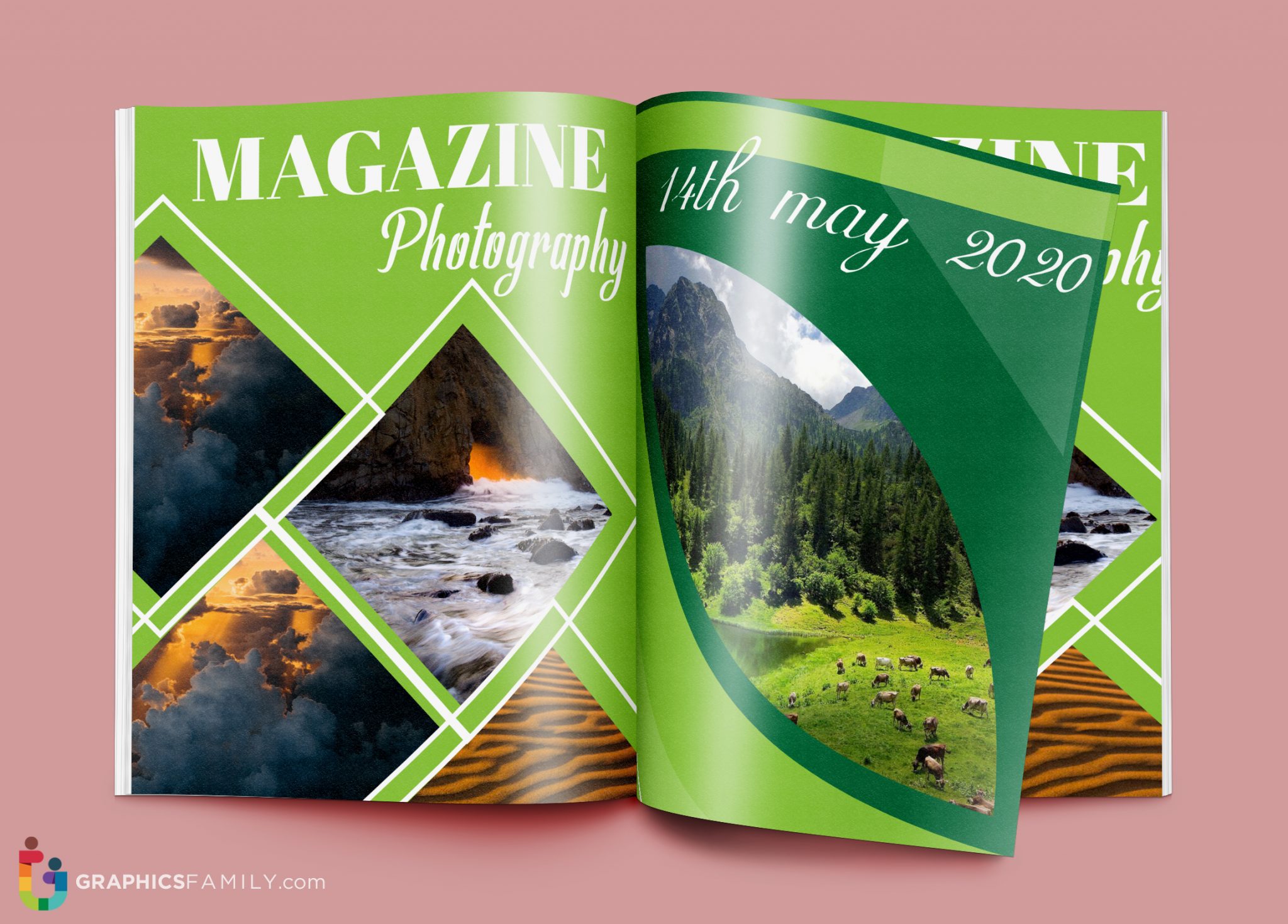 Photorealistic Magazine MockUp – GraphicsFamily
