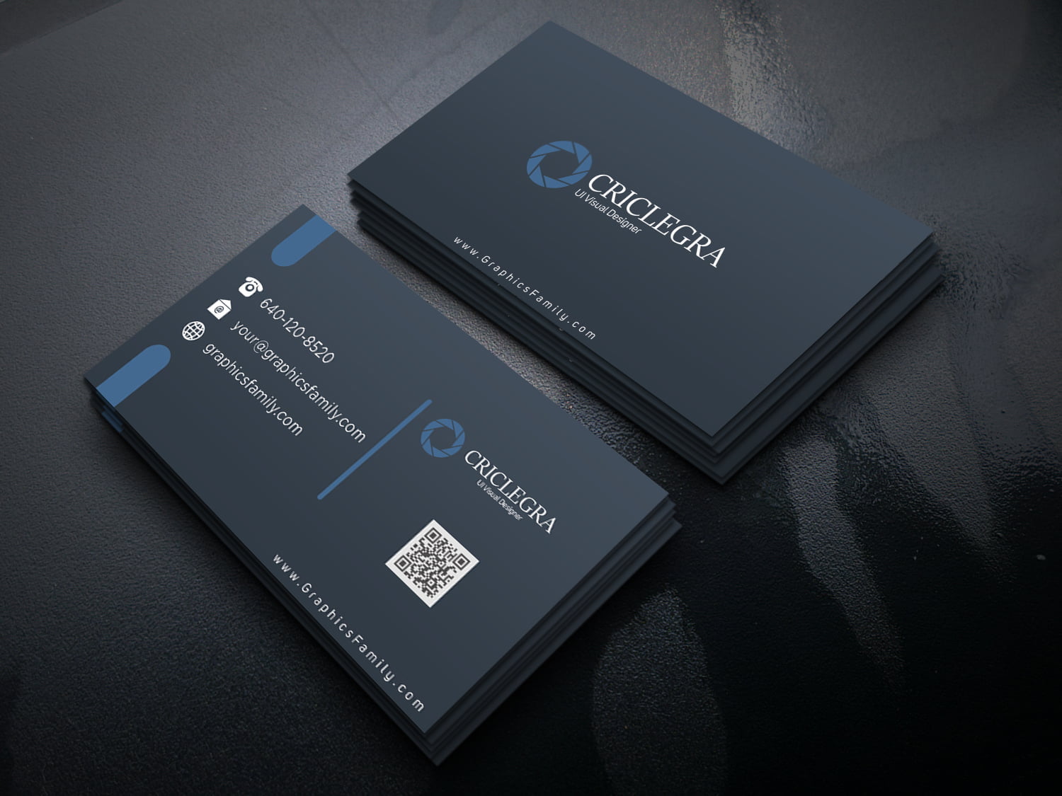 UI Visual Designer Business Card Template – GraphicsFamily