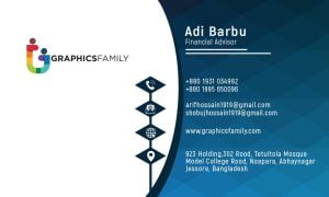 Financial Advisor Business Card Template – GraphicsFamily