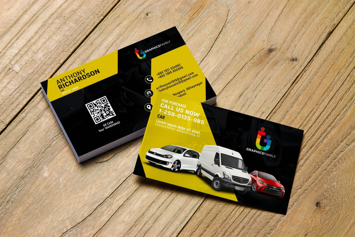 Stylish Automotive Business Card Design – GraphicsFamily