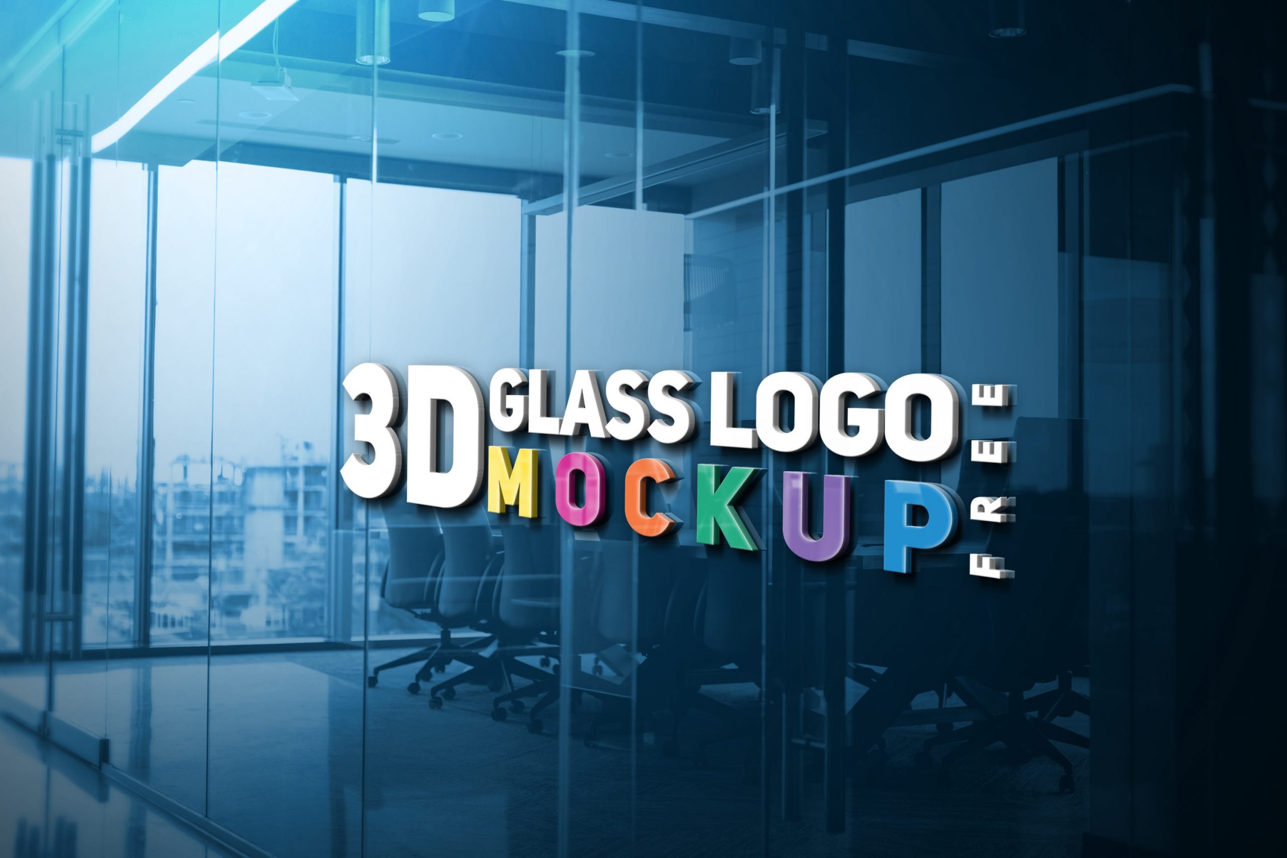 3D Glass Logo Mockup GraphicsFamily