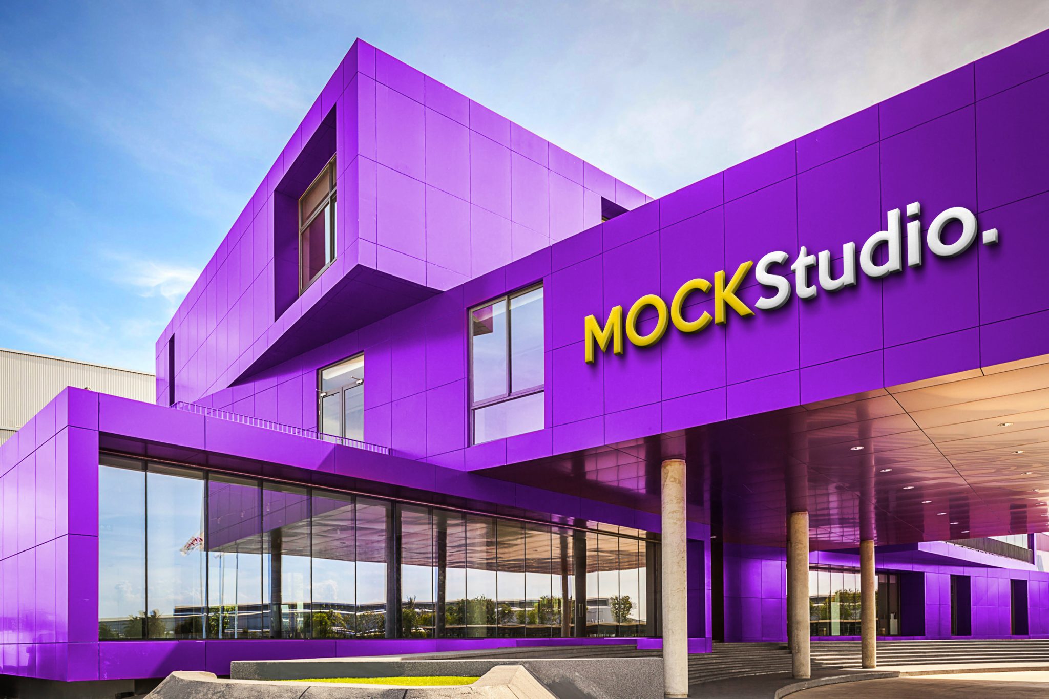 Studio Building Logo Mockup – GraphicsFamily