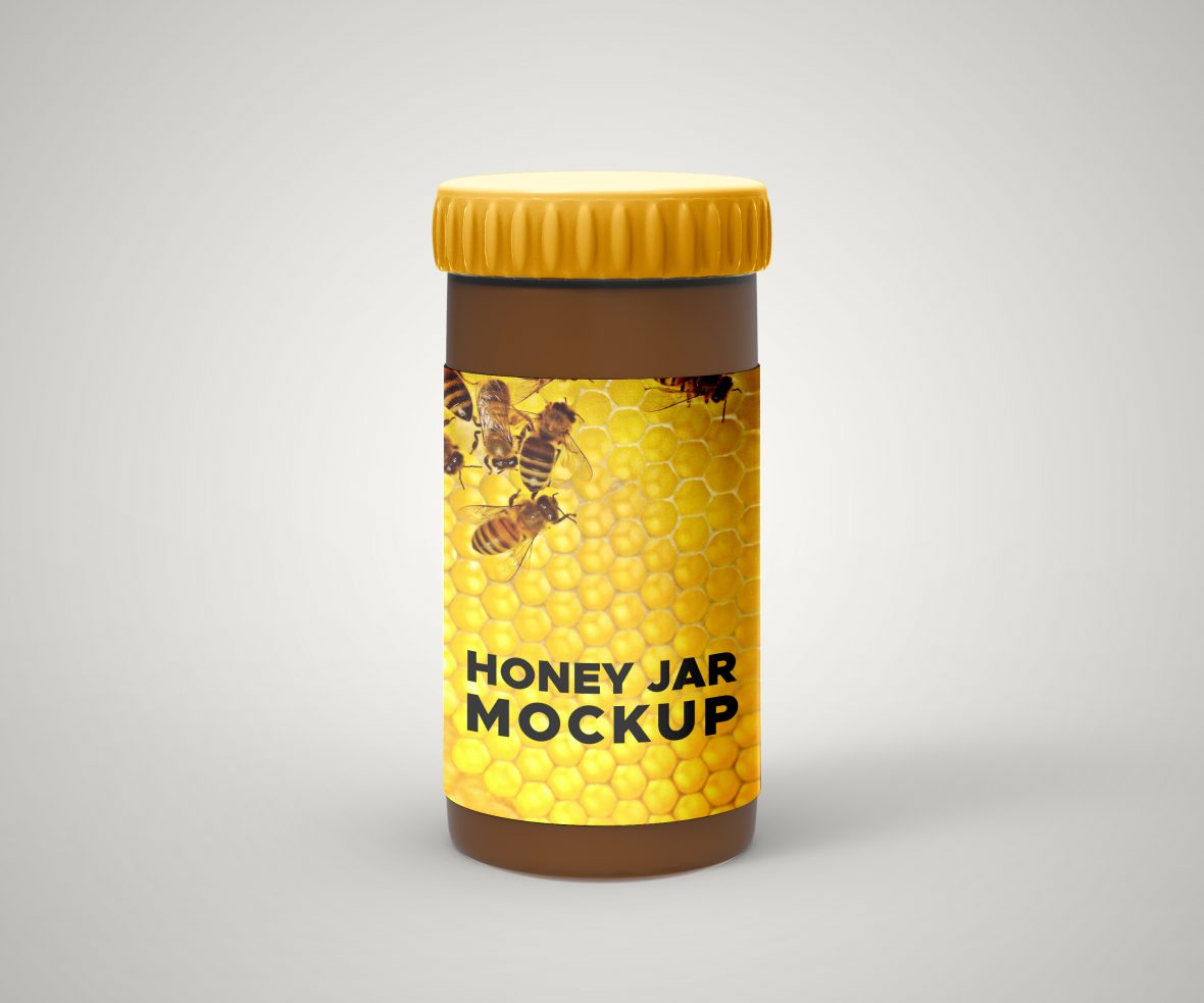Free Honey Jar Mockup – GraphicsFamily
