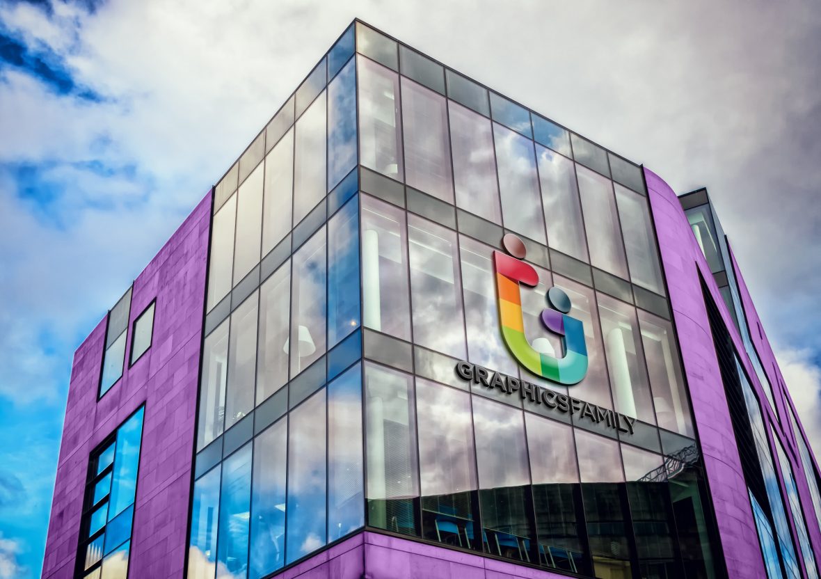 Free Realistic Building 3D Logo Sign Mockup – GraphicsFamily