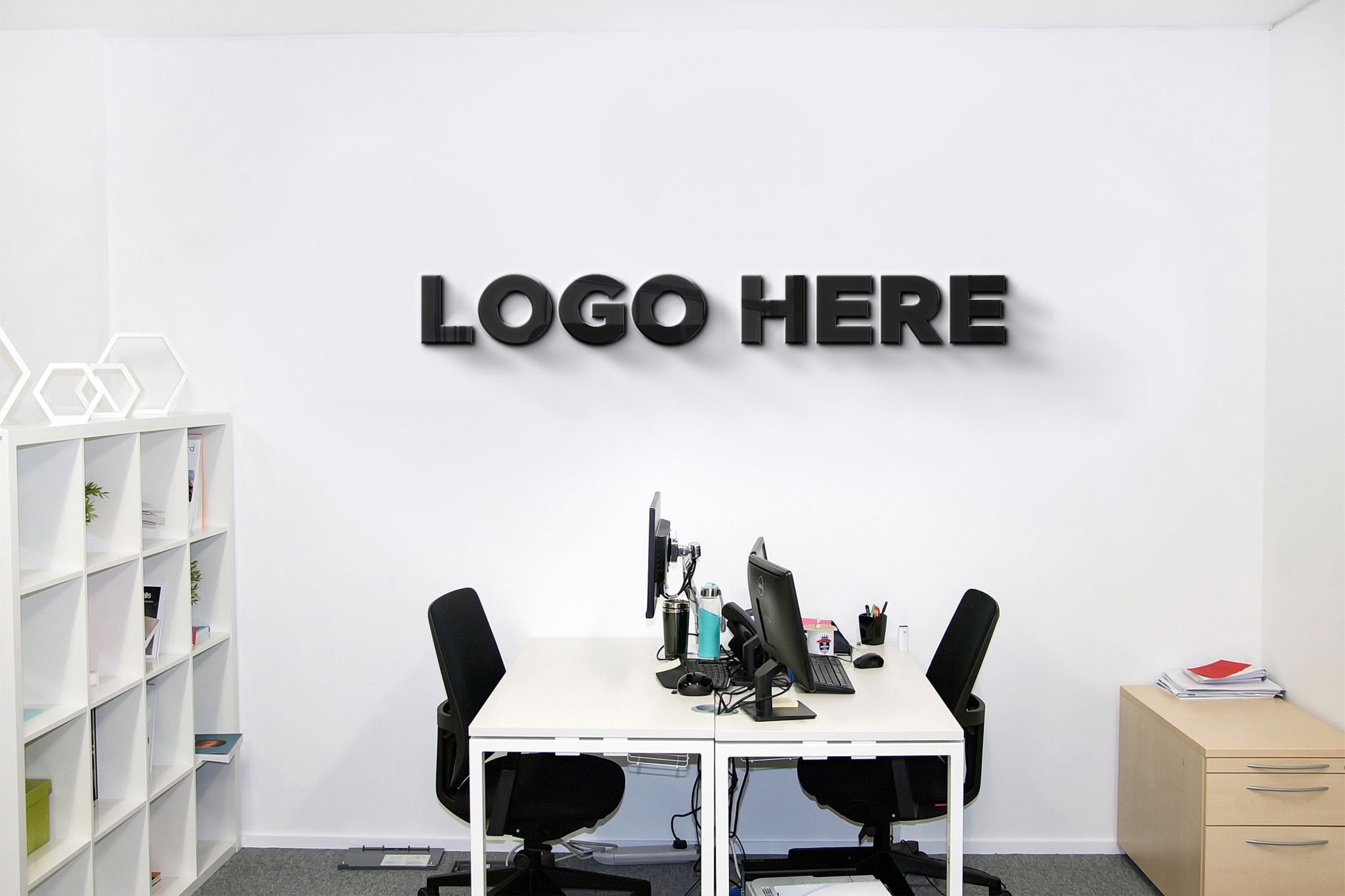 IT Company Office Wall Logo Mock-up – GraphicsFamily