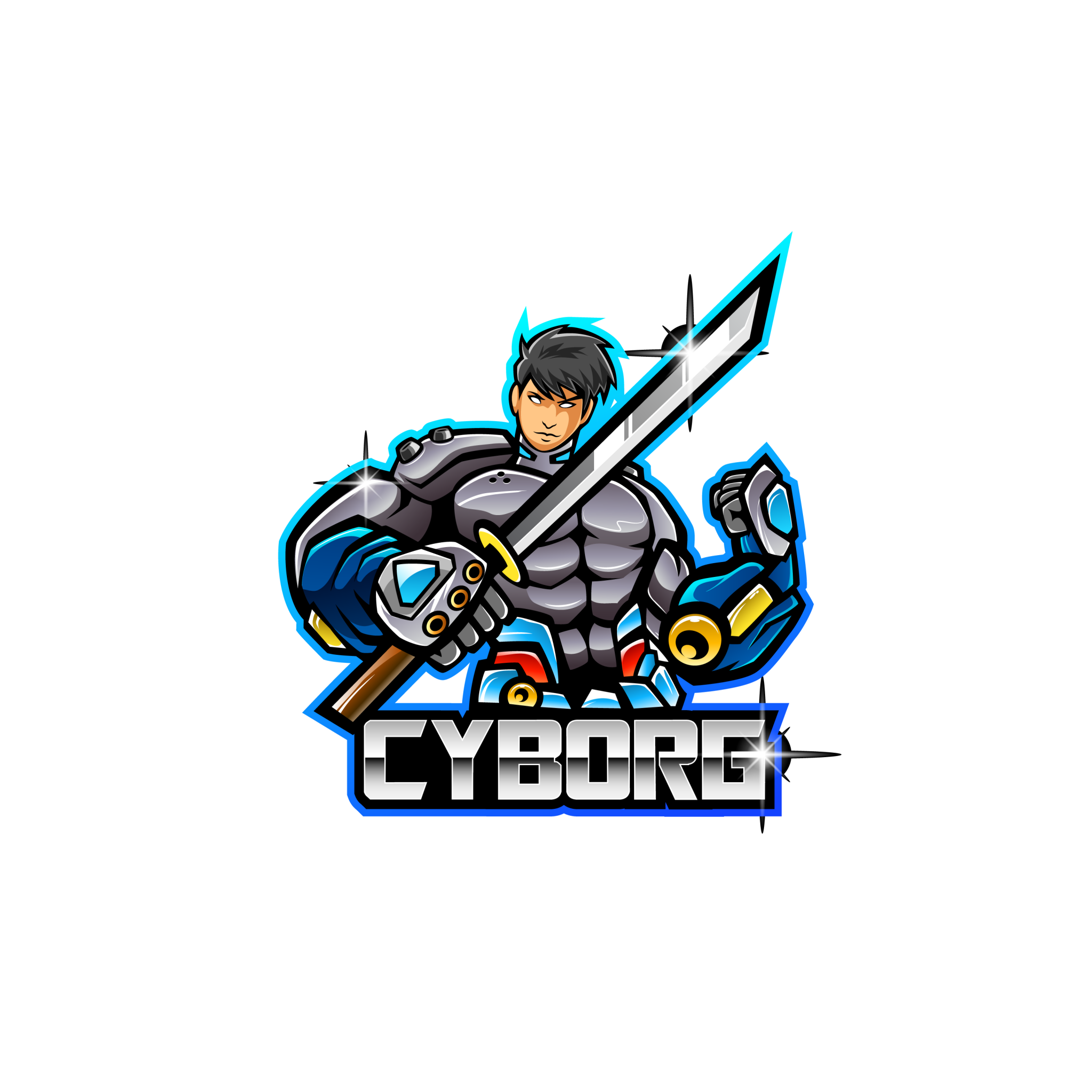 Free Cyborg Logo Mascot – GraphicsFamily