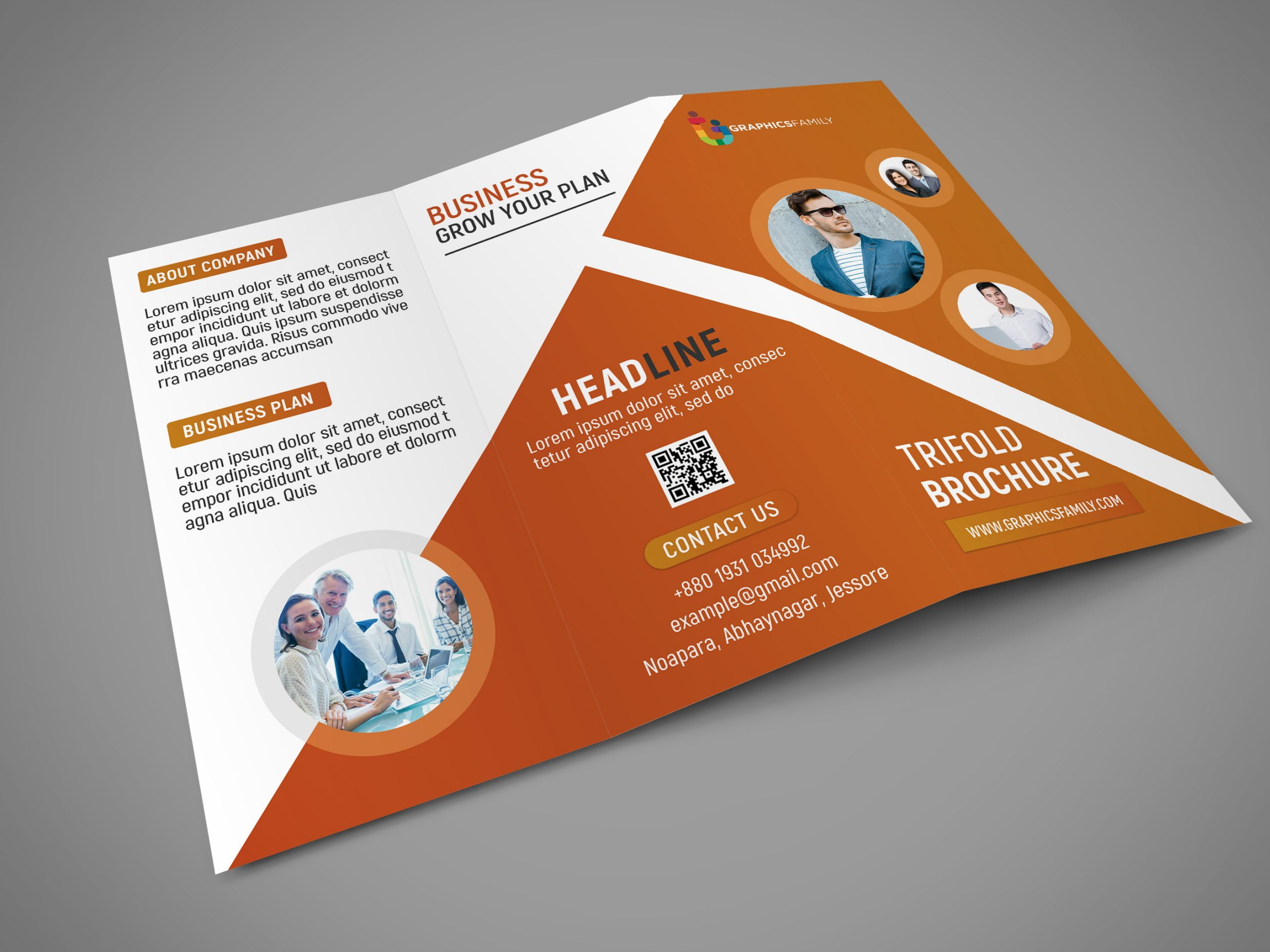 Professional Tri Fold Brochure Template GraphicsFamily