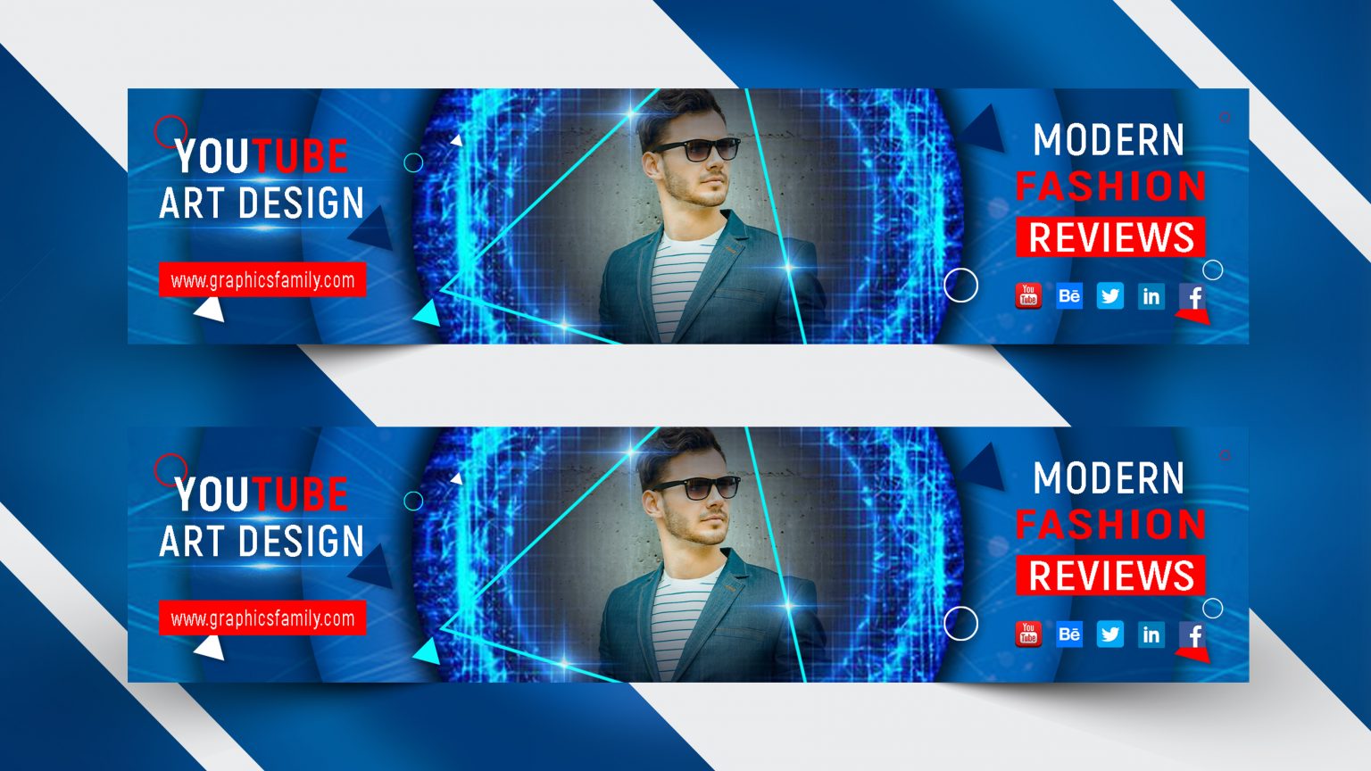 Fashion Influencer YouTube Channel Art Design Template – GraphicsFamily