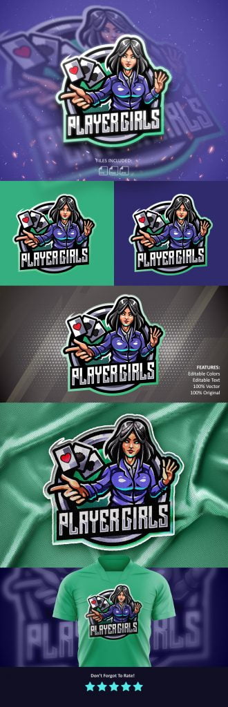 Girls Players Esports Mascot Logo – GraphicsFamily