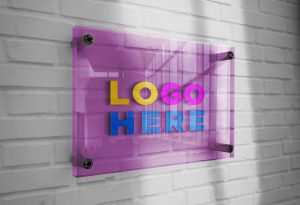 Logo Mockup 3D Glass Plate – GraphicsFamily