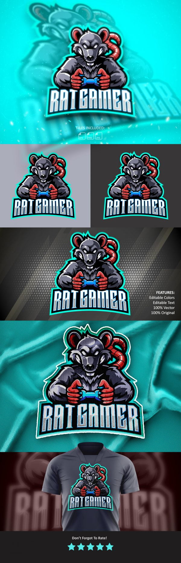 Rat Gamer Esports Mascot Logo – GraphicsFamily
